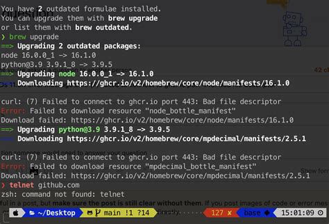 terminal brew upgrade macos 11 3 1 error message curl 7 failed to