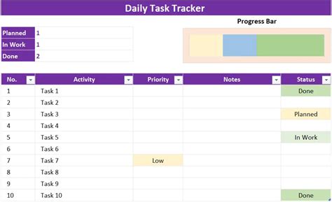 Simple But Effective Daily Task Tracker Excel Template