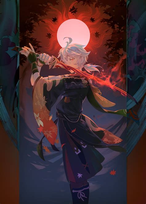 Kaedehara Kazuha Genshin Impact Drawn By Mizuku Hei Danbooru