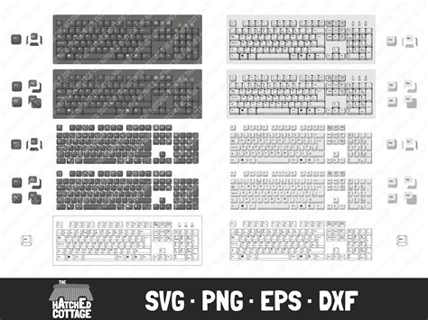 Computer Keyboard Svg Pc Hardware Peripheral Svg Layered Cut File Clip Art Png Eps Dxf Etsy