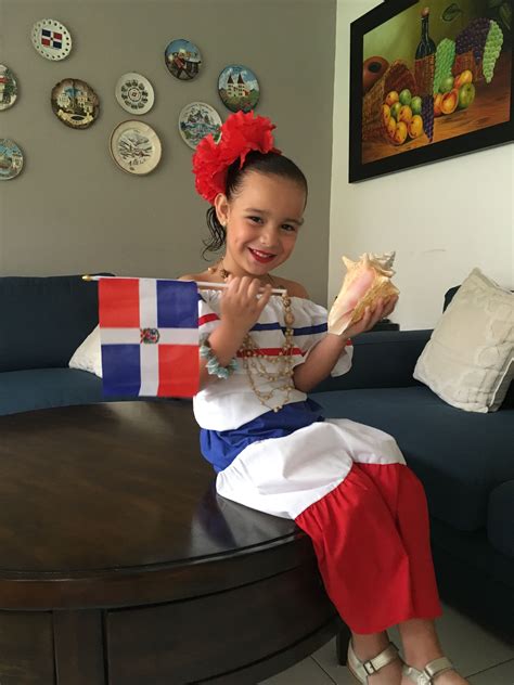 Dominicana Traje Típico Republica Domicana Niña Bella Y