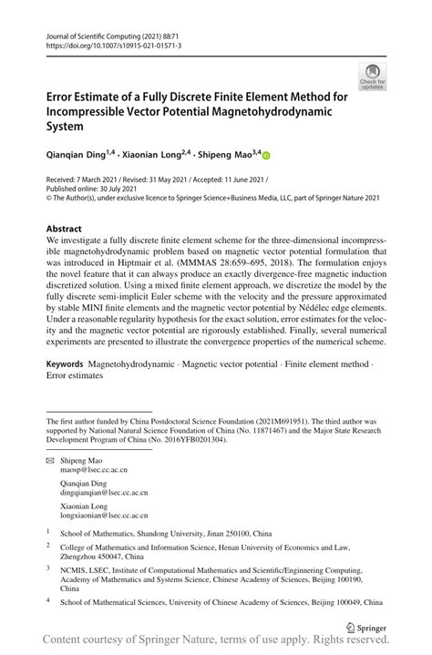 error estimate of a fully discrete finite element method for incompressible vector potential