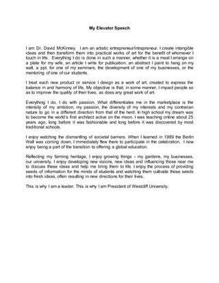 My Elevator Speech DOCX