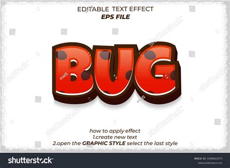 Bug Text Effect Font Editable Typography Stock Vector Royalty Free Shutterstock