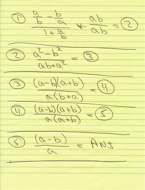 SOLUTION Please Help Me Simplify This Complex Fraction A B B A A B