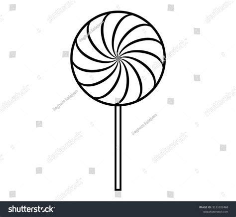 Lollipop 벡터 라인 아트 검정색 가는 스톡 벡터로열티 프리 2131022468 Shutterstock