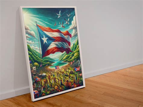 Puerto Rican Flag Pride Digital Print Puerto Rico Wall Art Latino