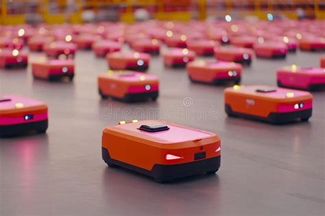 A High Tech Warehouse Featuring Automated Robots Sorting Packages