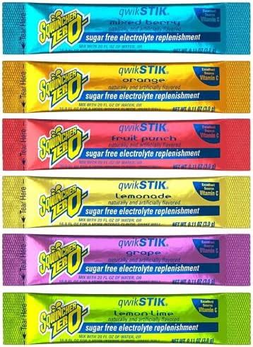 Sqwincher Zero 6 Flavor Qwik Stik Assorted Sugar Free