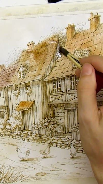 Как нарисовать старинный город изографом линером и акварелью Youtube