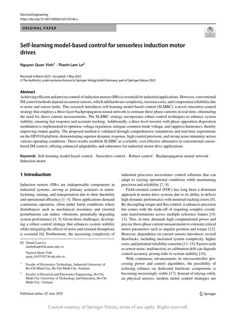 Self Learning Model Based Control For Sensorless Induction Motor Drives