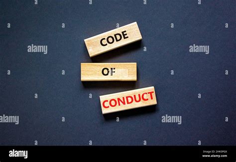 Code Of Conduct Symbol Concept Words Code Of Conduct On Wooden Blocks On A Beautiful Black