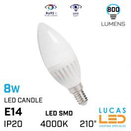 E14 Led Candle Bulb Light 8w 4000k Natural White 800lm Viewing