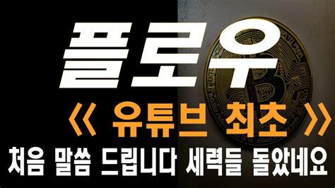 플로우 코인🎁 가만히 앉아만 있어도 수익이다 플로우코인플로우코인전망플로우코인분석 Youtube