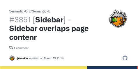 Sidebar Sidebar Overlaps Page Contenr · Issue 3851 · Semantic Orgsemantic Ui · Github