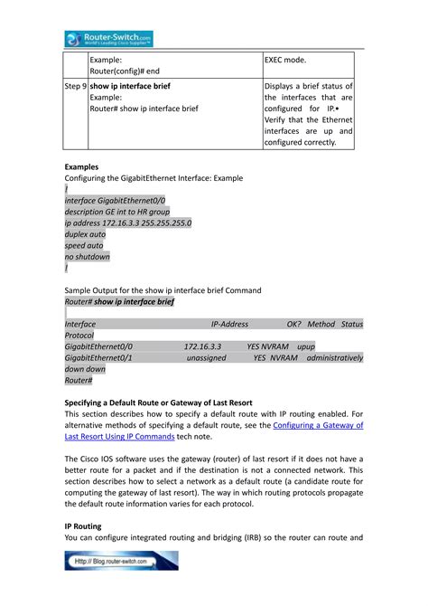 Configuring A Cisco 2901 Router Docx Operating Systems Computer Software And Applications