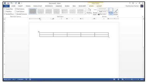 How To Insert Tables In Microsoft Word 2013 Teachucomp Inc