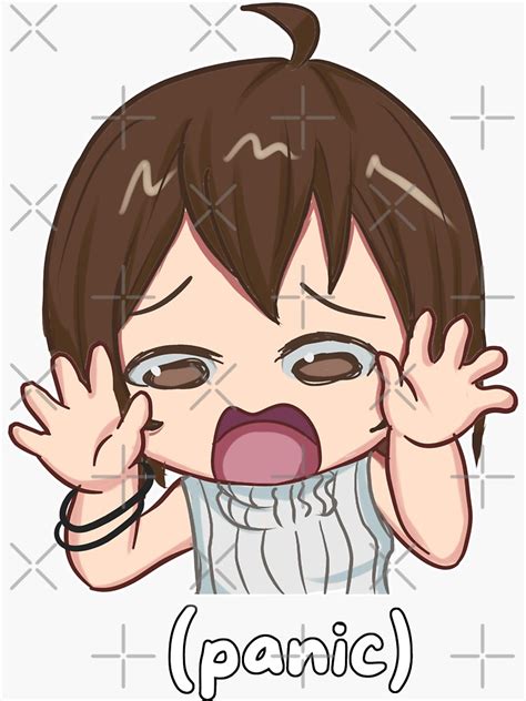 Anime Chibi Panic Funny Manga Emote Sticker For Sale By Bbmarioni