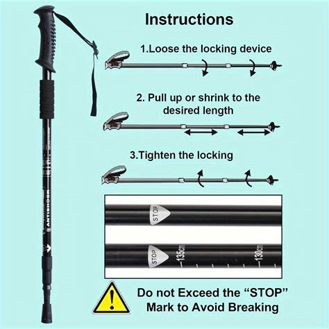 Uniace Lightweight Telescopic Trekking Pole Anti Shock Aluminum Alloy