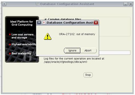 oracle 11g cannot install out of memory