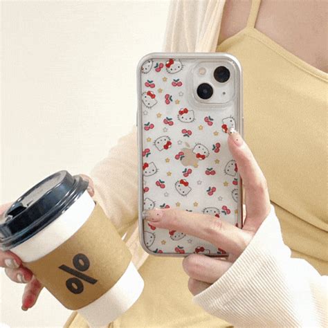 체리담은고양이리본야옹이 아이폰케이스 우정케이스 폰케이스 체리케이스 귀여운케이스 생일선물 폰케이스 과일케이스 커플케이스