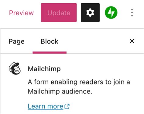 Mailchimp Block Support