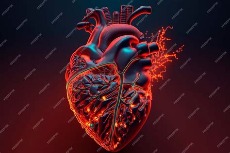 Premium Ai Image A Heart Pulsing Cardiac With Gis Beam Full Red Background Hyper Realistic