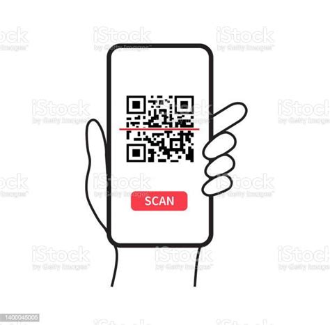 휴대 전화로 Qr 코드를 스캔하십시오 온라인 쇼핑 개념 벡터 일러스트레이션 Qr코드에 대한 스톡 벡터 아트 및 기타 이미지