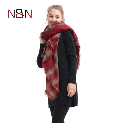 격자 무늬 스카프 여성 타탄 숄 및 랩 숙녀용 양모 씽크 스카프 대형 히잡shawls And Wrapsscarf Bandanabrand Shawl Aliexpress