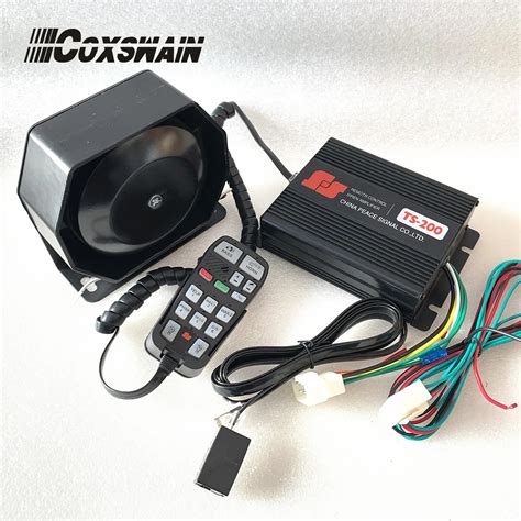 차량 경고 경보 경적 경찰 사이렌 스피커 마이크 확성기 비상 앰프 Pa 시스템 Dc12v 200w Aliexpress