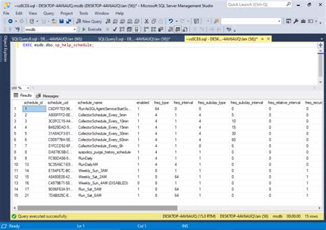 Using Sphelpschedule In Sql Server