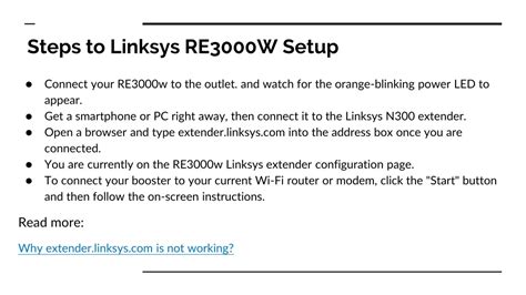 PPT Linksys RE W Setup PowerPoint Presentation Free Download ID