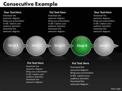 Ppt Consecutive Illustration Of 5 Powerpoint Slide Numbers Through