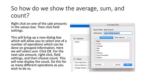 Excel Pivot Tables PPTX Business Business And Finance