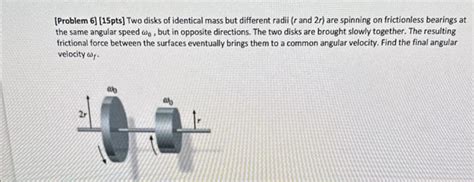 Solved Problem 6 15pts Two Disks Of Identical Mass But