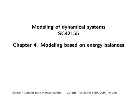Chapter Slides Modeling Of Dynamical Systems Sc Chapter Modeling Based On Energy Balances
