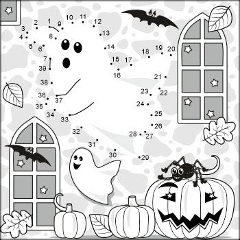 Spooky Ghost Connect The Dots And Coloring Page CU And Non CU By Ratselmeister