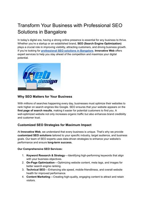 Ppt Transform Your Business With Professional Seo Solutions In Bangalore Powerpoint
