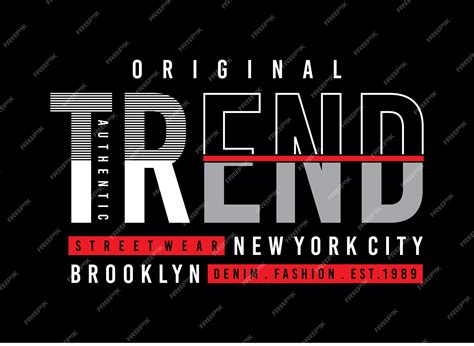 트렌드 뉴욕시 브루클린 타이포그래피 디자인 티셔츠 프리미엄 벡터를 인쇄할 준비가 되었습니다 프리미엄 벡터