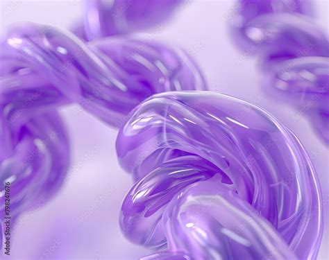 3d Render Of Purple Intertwined Objects In The Style Of Fluid Minimalism Futuristic Rendered