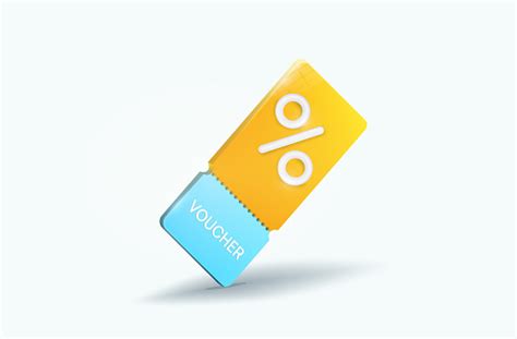 쿠폰 코드 프로모션을 통해 기프트 바우처 카드 캐시백 템플릿 디자인 옐로우와 블루 3d 쿠폰다양한 할인에 대한 관심 블랙