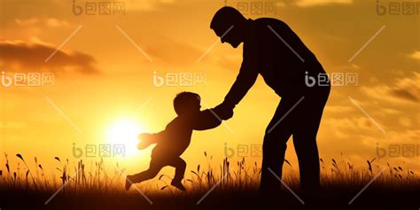 父亲节父子夕阳下高清图片下载 包图网