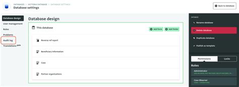 Viewing A Database Audit Log Activityinfo Information Management