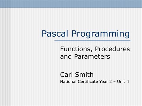 Ppt Pascal Programming Powerpoint Presentation Free Download Id