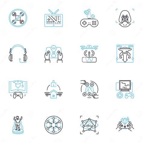 Cloud Computing Linear Icons Set Scalability Virtualization