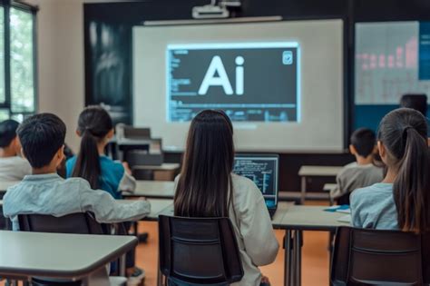 Students Learning Ai In A Modern Classroom Premium Ai Generated Image