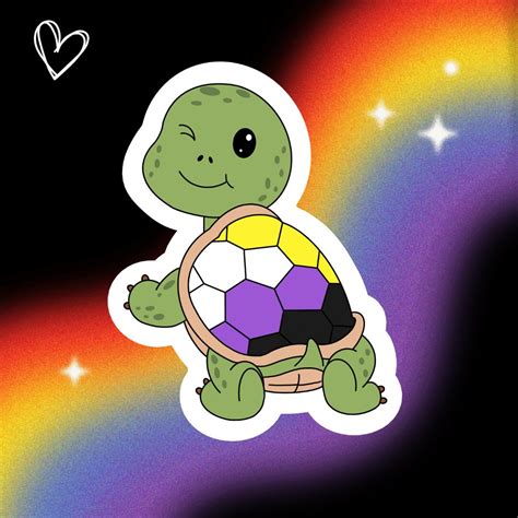 Pride Turtle Vinyl Sticker Gay Lesbian Trans Bisexual Etsy
