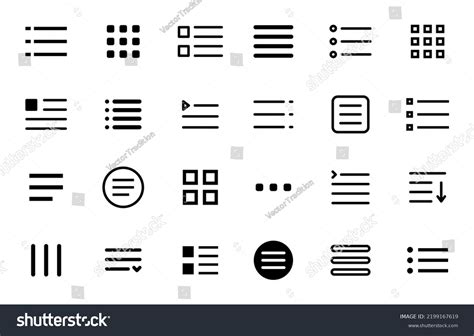 Hamburger Menu Icons Web Mobile Navigation Stock Vector Royalty Free