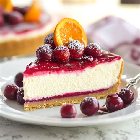 No Bake Cranberry Orange Cheesecake
