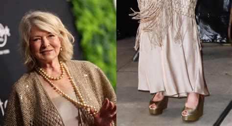 Martha Stewart Shines In Gold Metallic Wedge Shoes At Sports Illustrated Launch Party